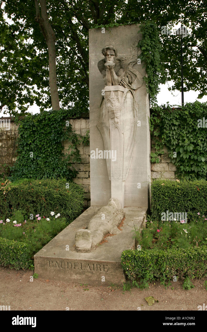 Charles Baudelaire cenotaph in the Montparnasse Cemetery in Paris ...