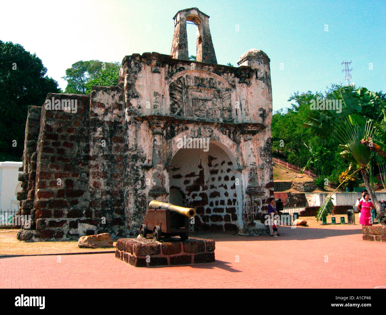 Remains of A Famosa 16th century Portuguese fort Malacca Malaysia Stock ...