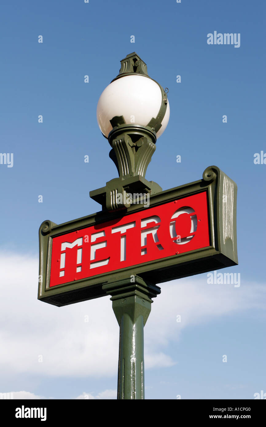 Metro sign in Paris France Stock Photo - Alamy