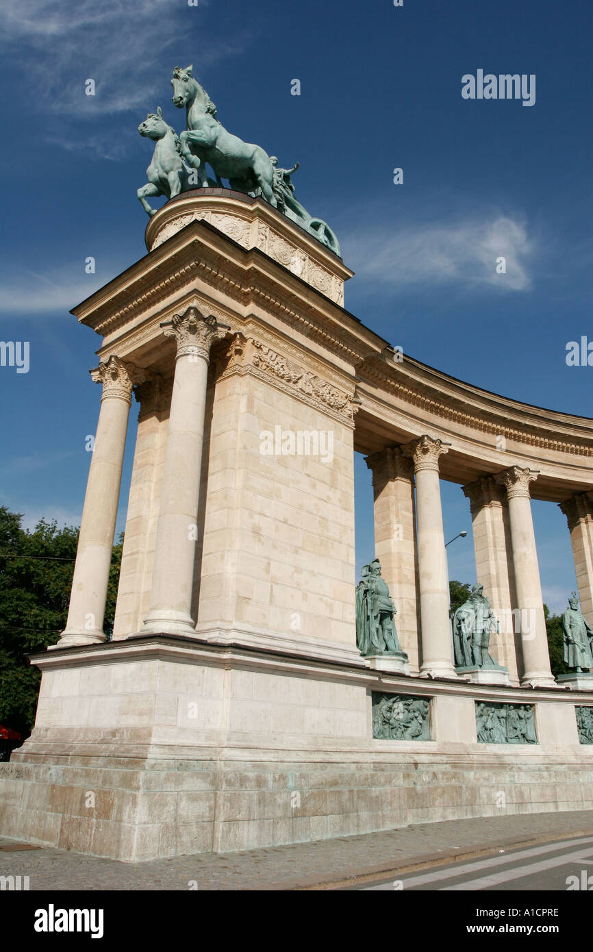 The Millenium monument in Heroes square in Budapest Hungary Stock Photo ...