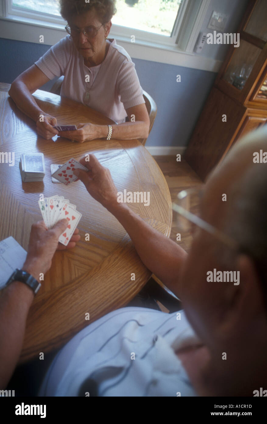 Seniors Playing Cards Stock Photo - Alamy