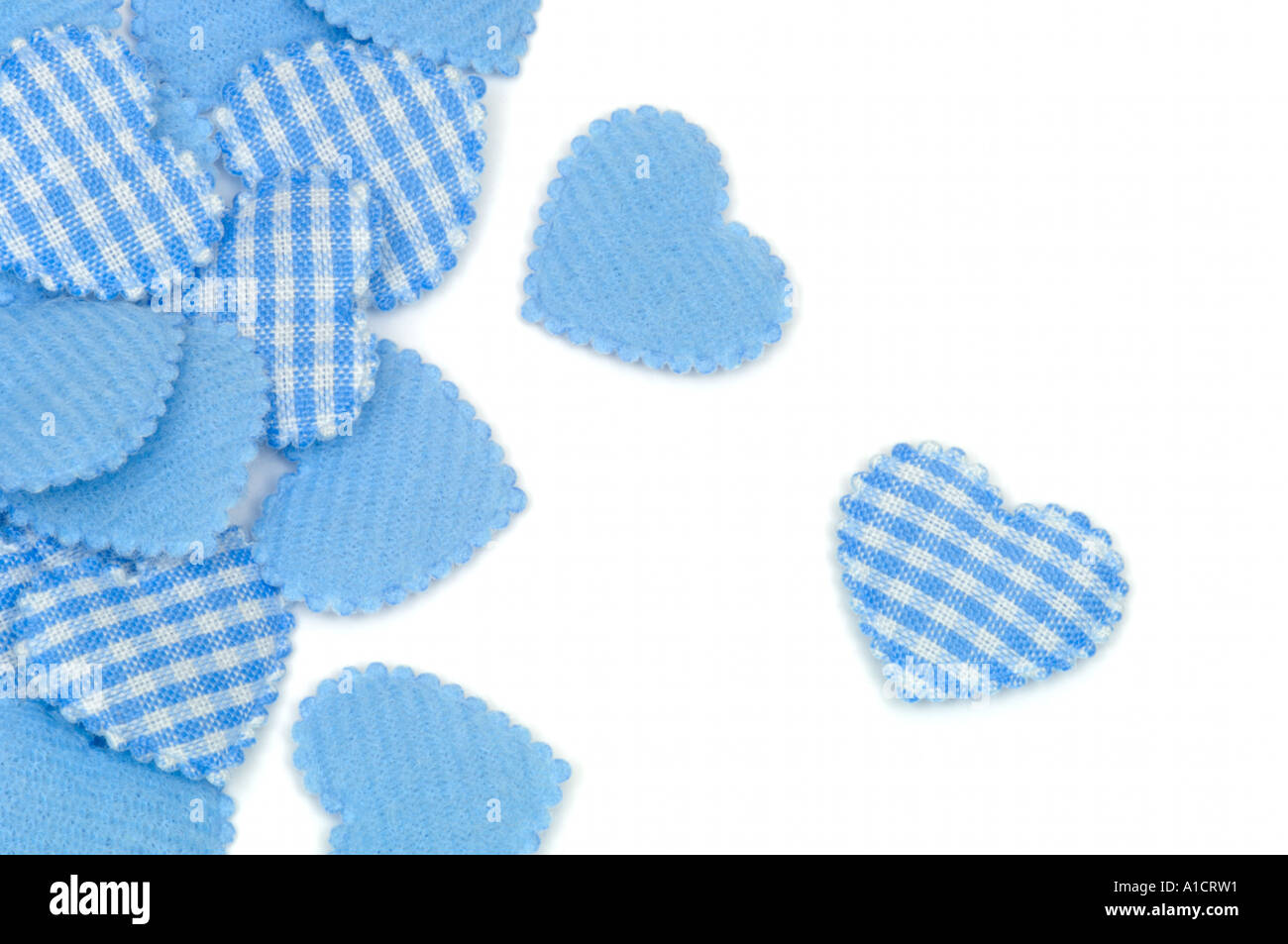 Blue Fabric hearts Stock Photo - Alamy