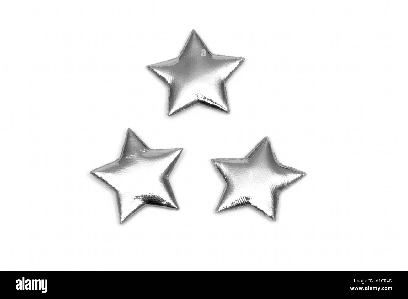 3 padded Silver stars Stock Photo - Alamy
