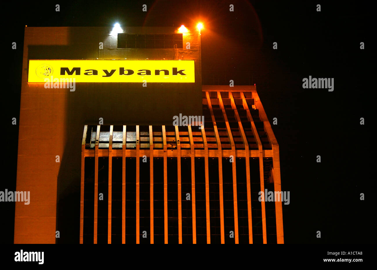 Top of Maybank building at night Kuala Lumpur Malaysia Stock Photo - Alamy