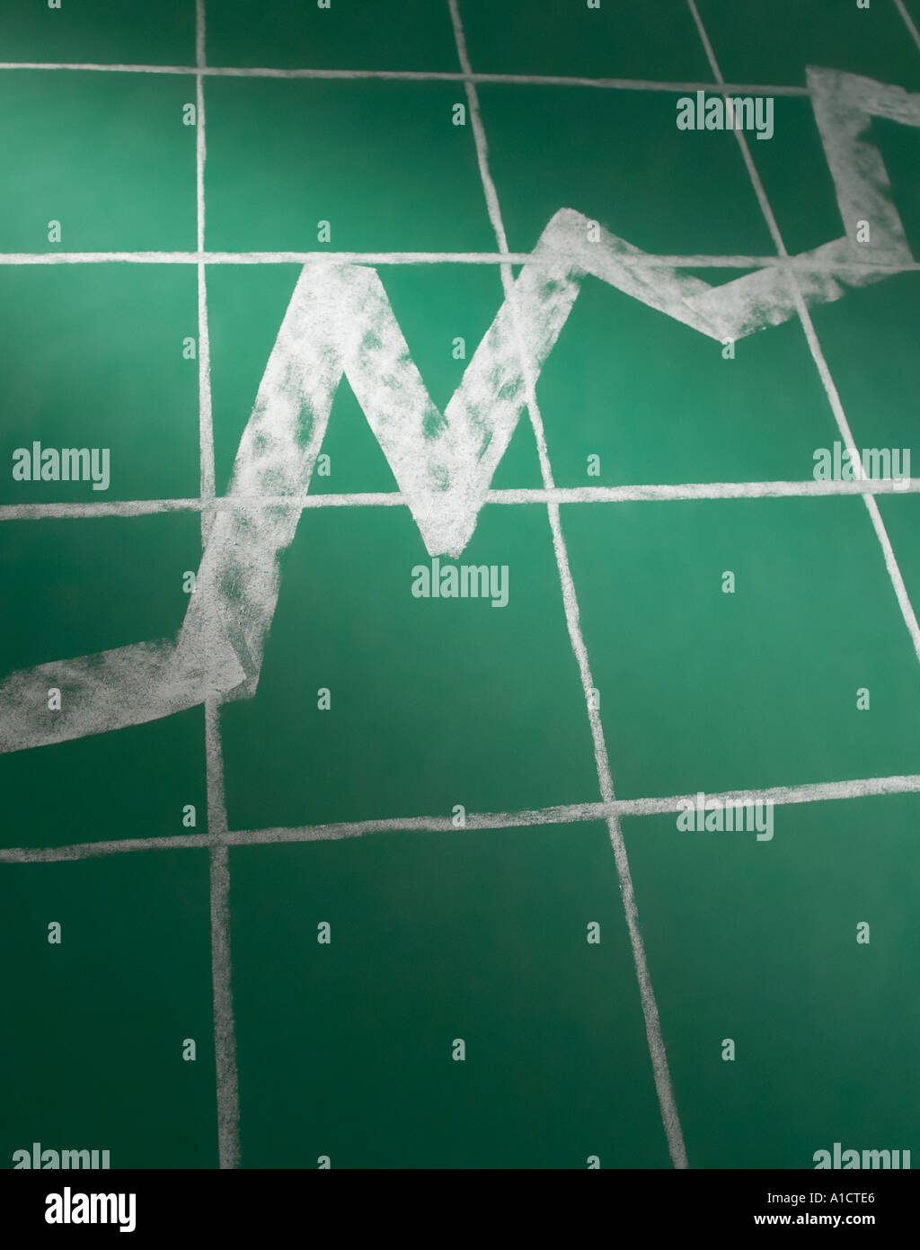 Chalk graph on blackboard Stock Photo - Alamy