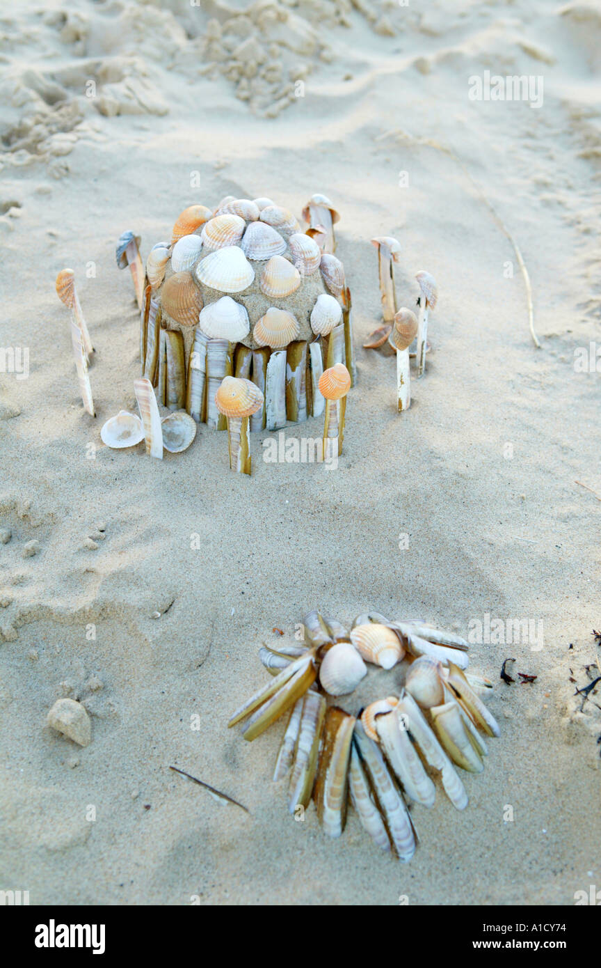Shell Sculptures on the Beach Stock Photo - Alamy