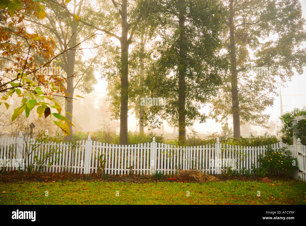 white fence 4 Stock Photo - Alamy