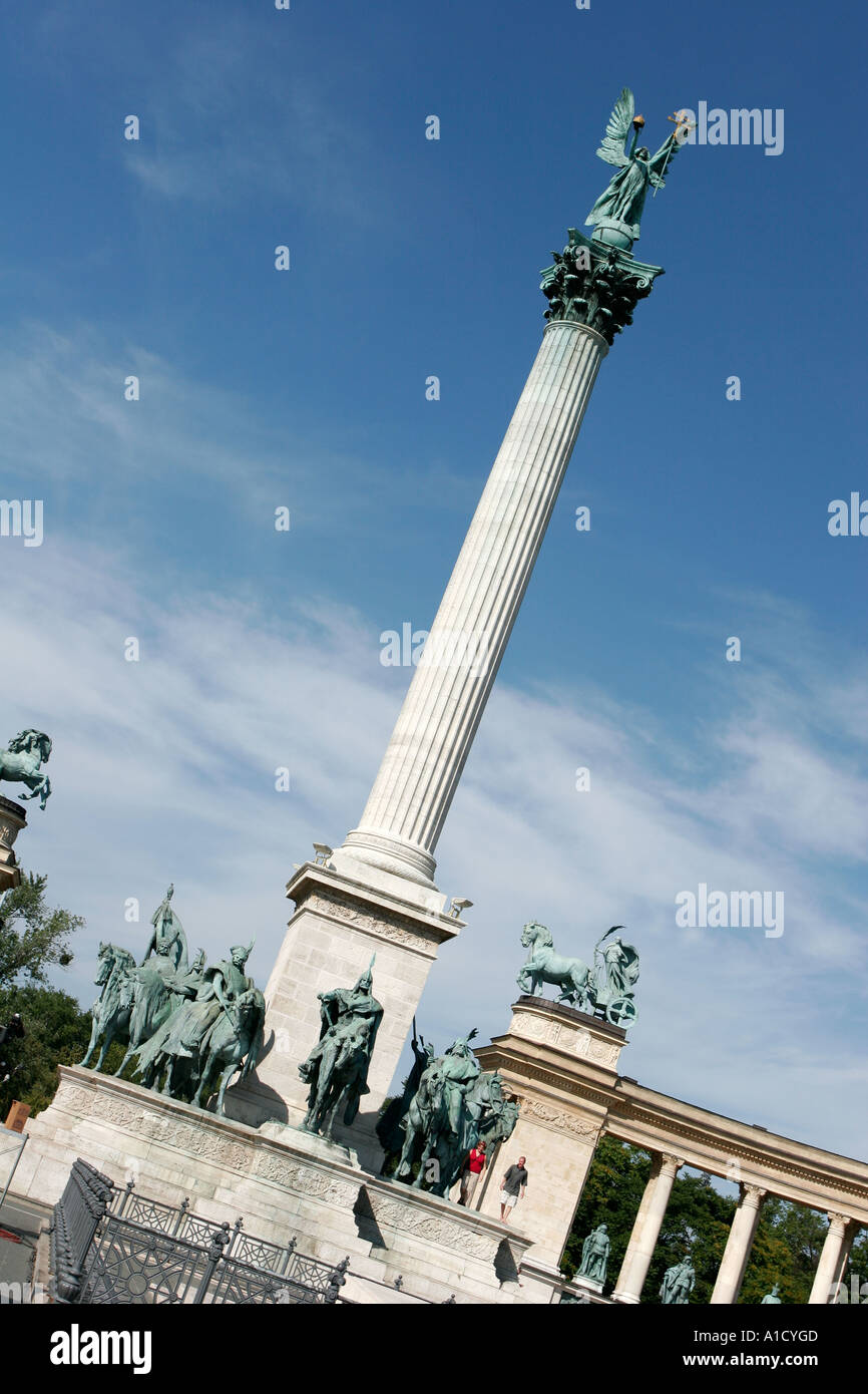 The Millenium monument in Heroes square in Budapest Hungary Stock Photo ...