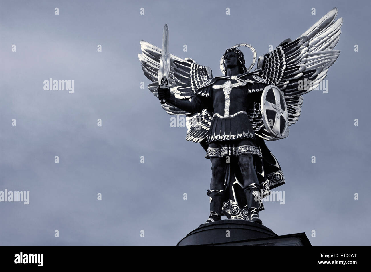 Archangel Michael sculpture in Kiev Stock Photo - Alamy
