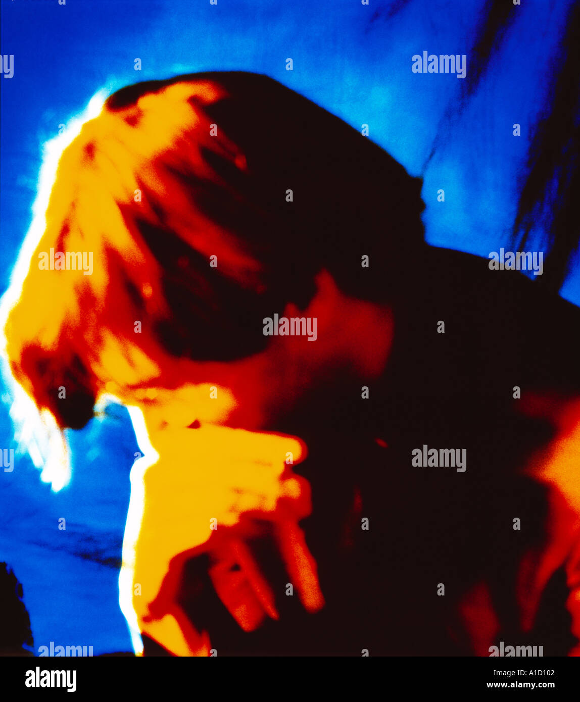 Colorful Profile of man thinking Stock Photo - Alamy