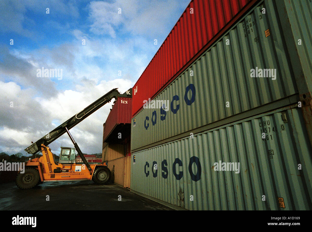 Aarhus Denmark Docks with containers Stock Photo - Alamy