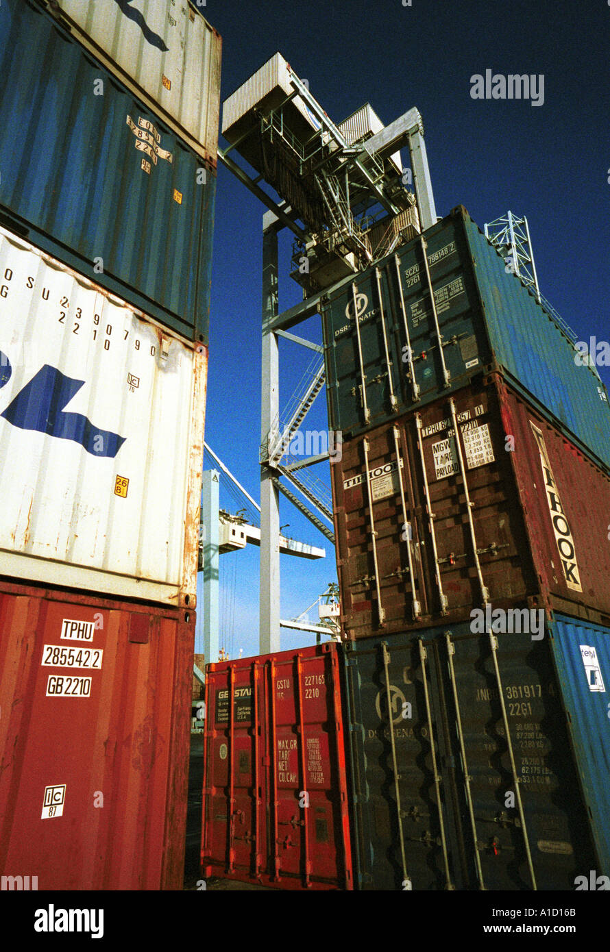 Aarhus Denmark Docks with containers Stock Photo - Alamy