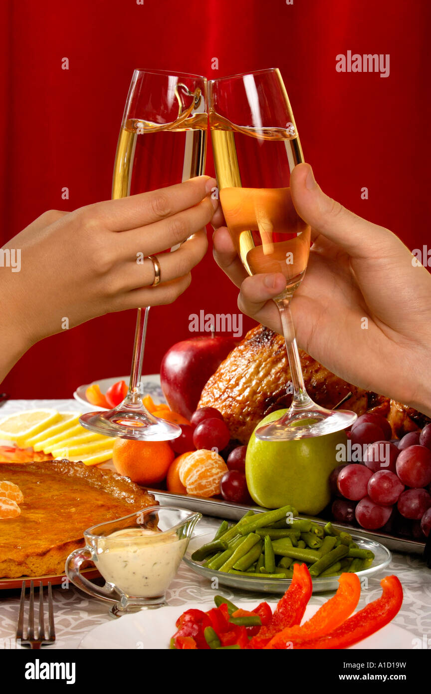 Two hands clinking champagne hi-res stock photography and images - Alamy