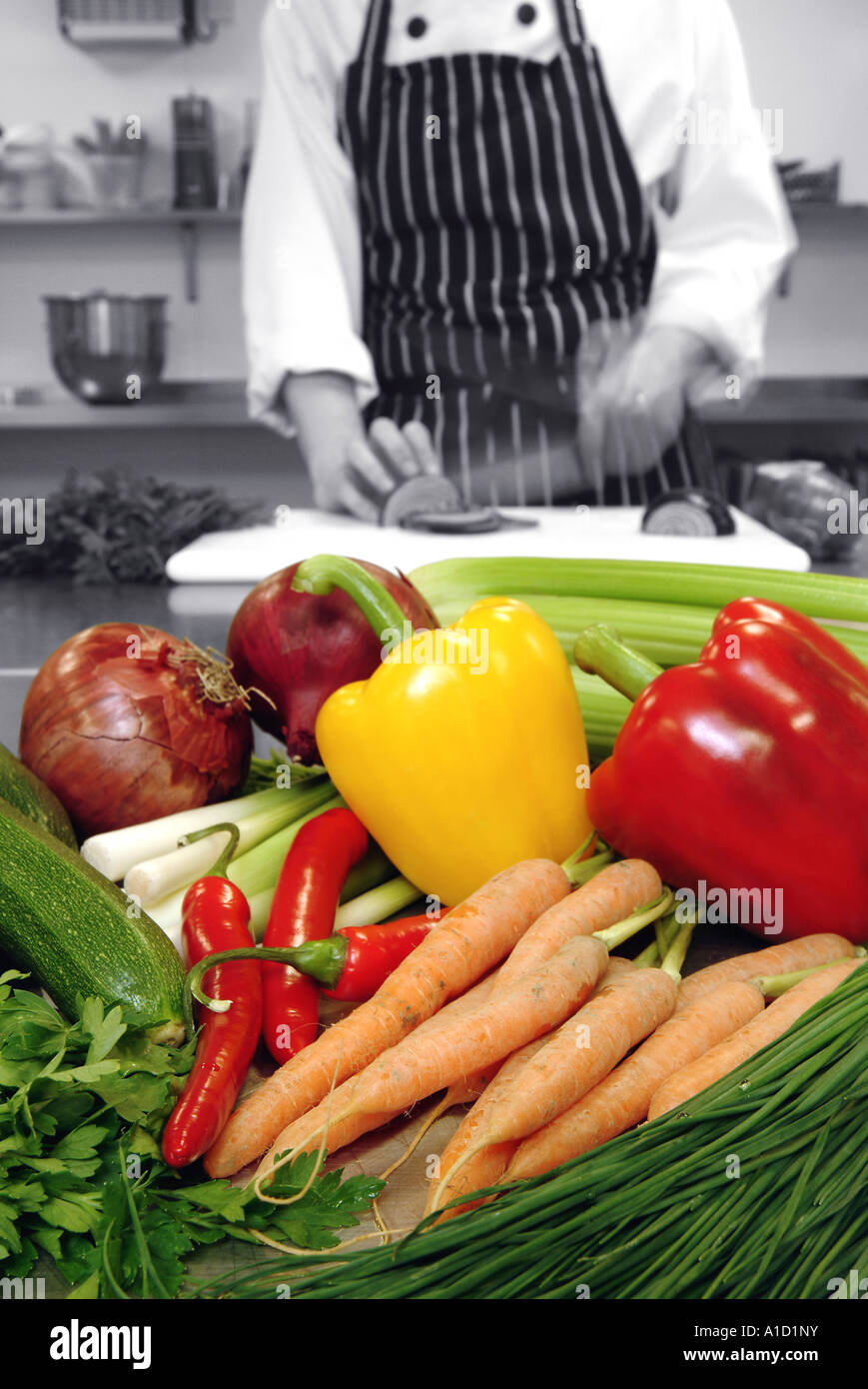 Fresh Vegetables in kitchen Stock Photo - Alamy