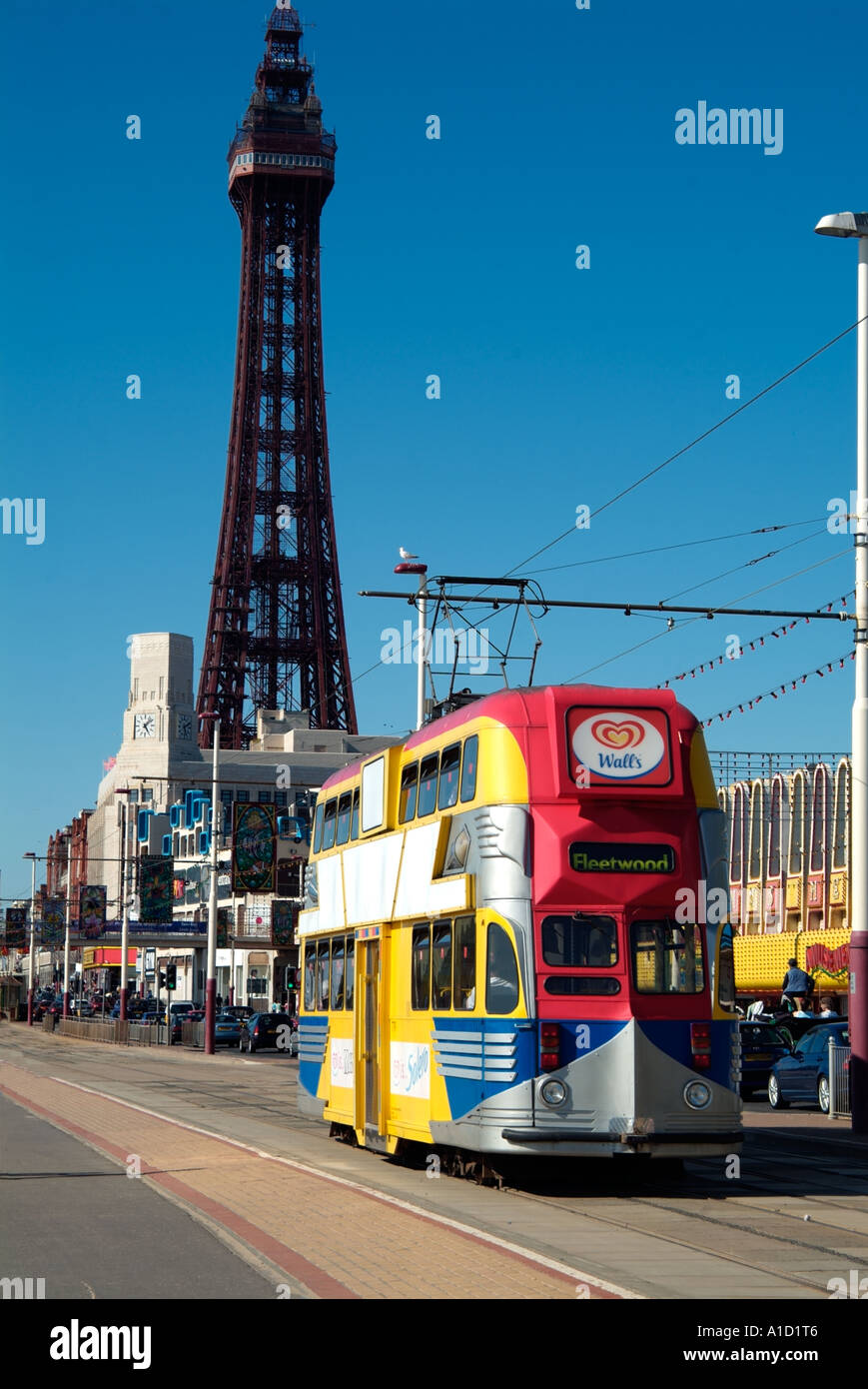 Blackpool tram in front of Blackpool Tower Stock Photo - Alamy