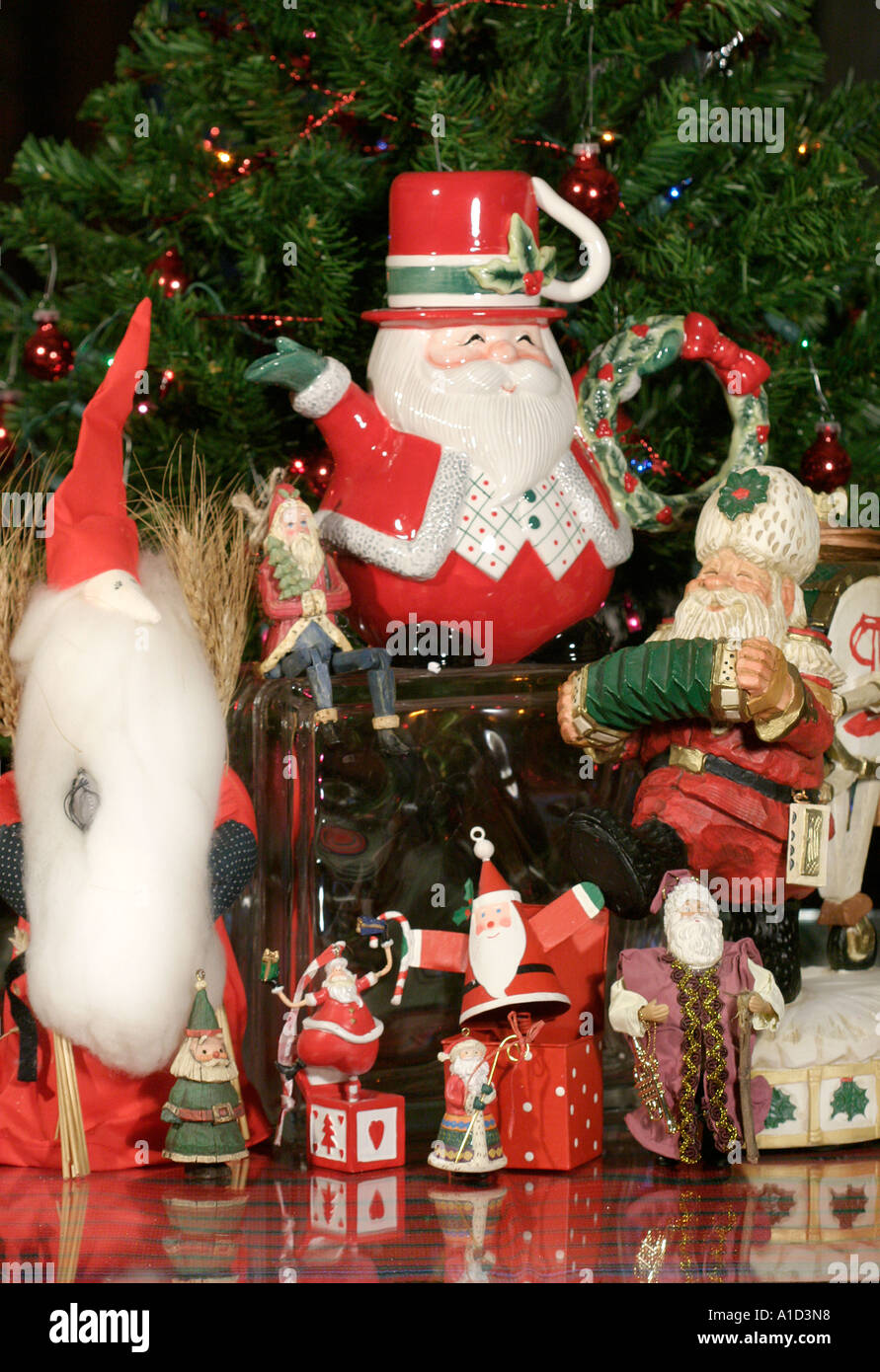 Christmas collection of santas Stock Photo - Alamy