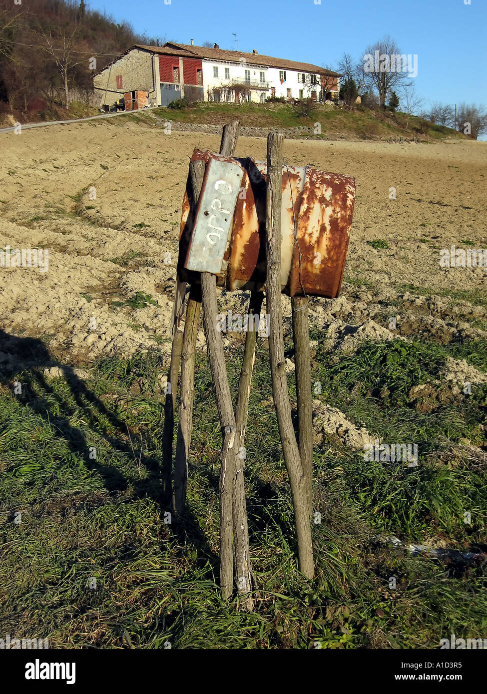 Old handmade post-box in the countryside Stock Photo - Alamy