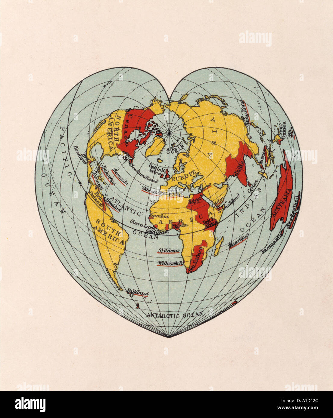 Cordiform map projection hi-res stock photography and images - Alamy