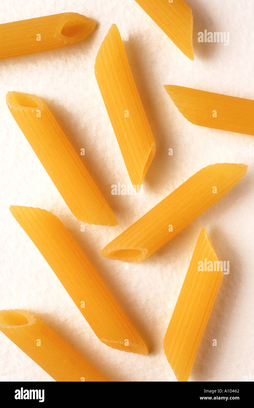 PASTA PENNE ON WHITE Stock Photo - Alamy