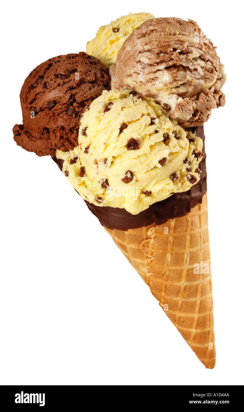 CHOCOLATE AND VANILLA ICE CREAM CONE Stock Photo - Alamy