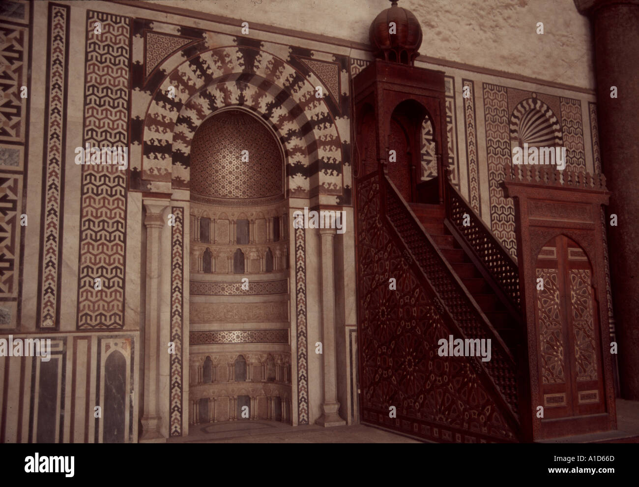 Mihrab and minbar of the Suleiman Pasha Mosque Cairo, 1528 by Suleiman ...