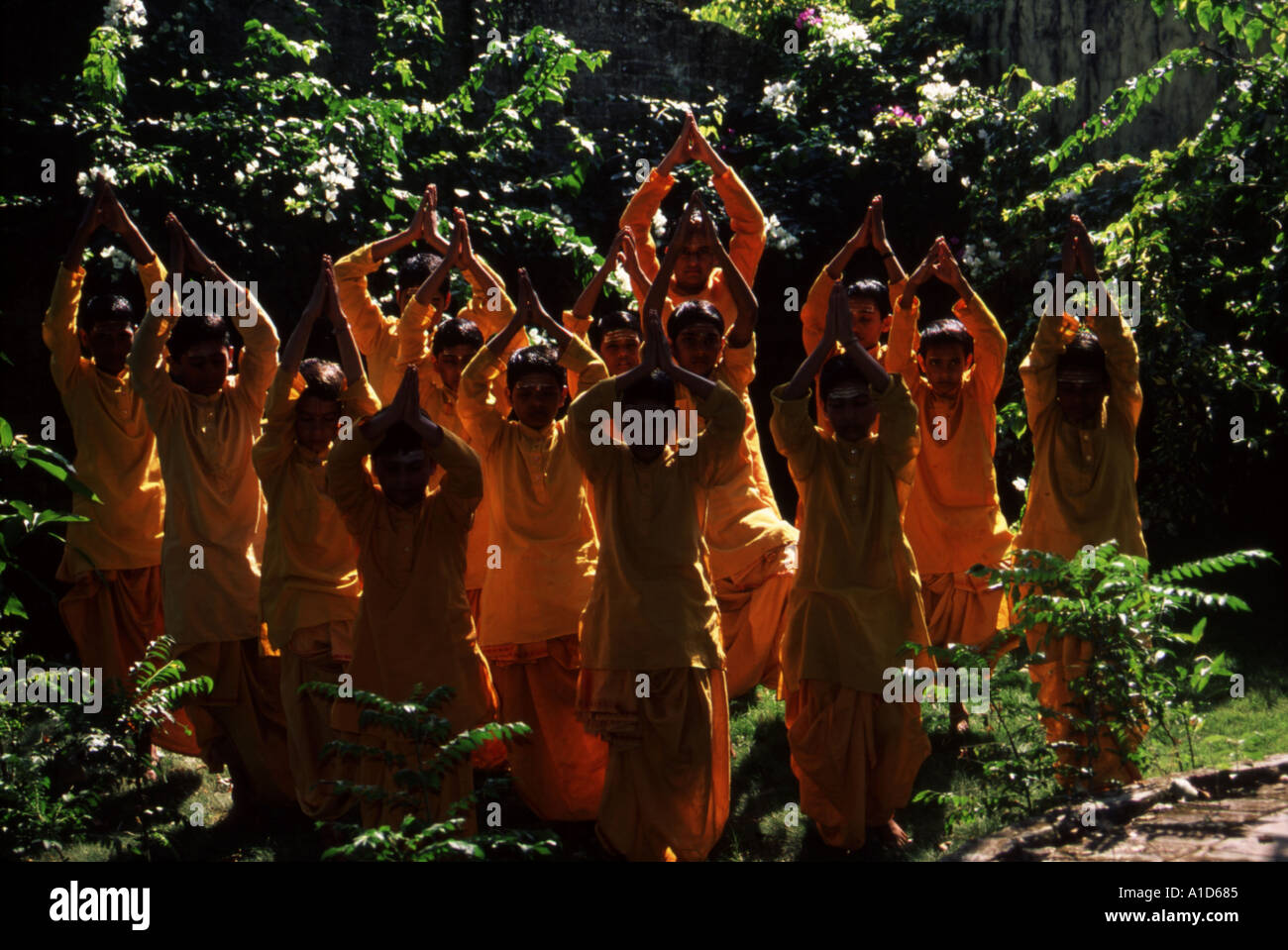 Pupils at a Hindu religious boarding school in Rishikesh India Stock ...