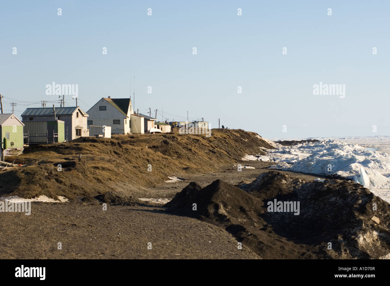 Inupiat village of Point Barrow along the Arctic coast National ...