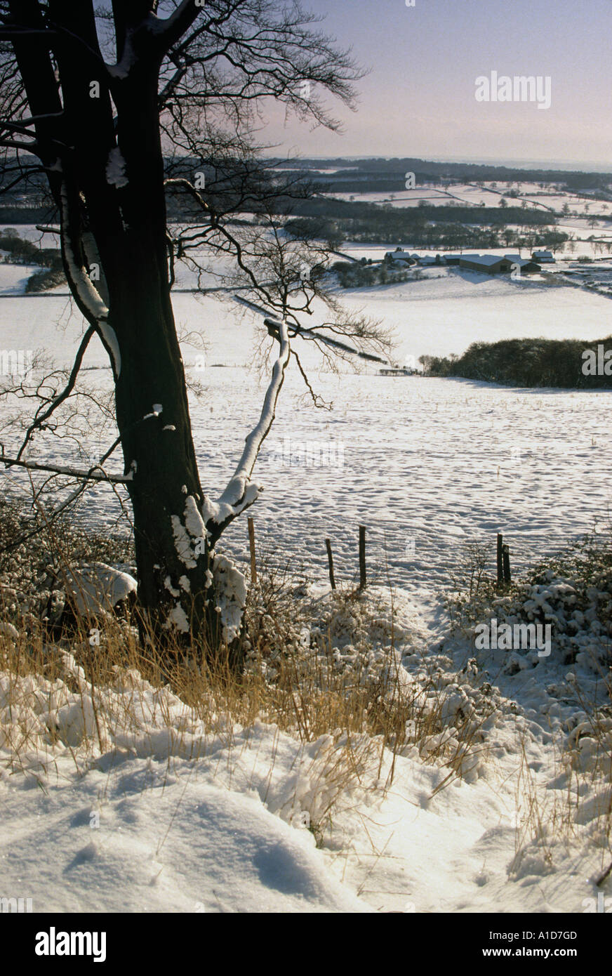 Landscape view over Kent England UK from Tatsfield in winter Stock ...