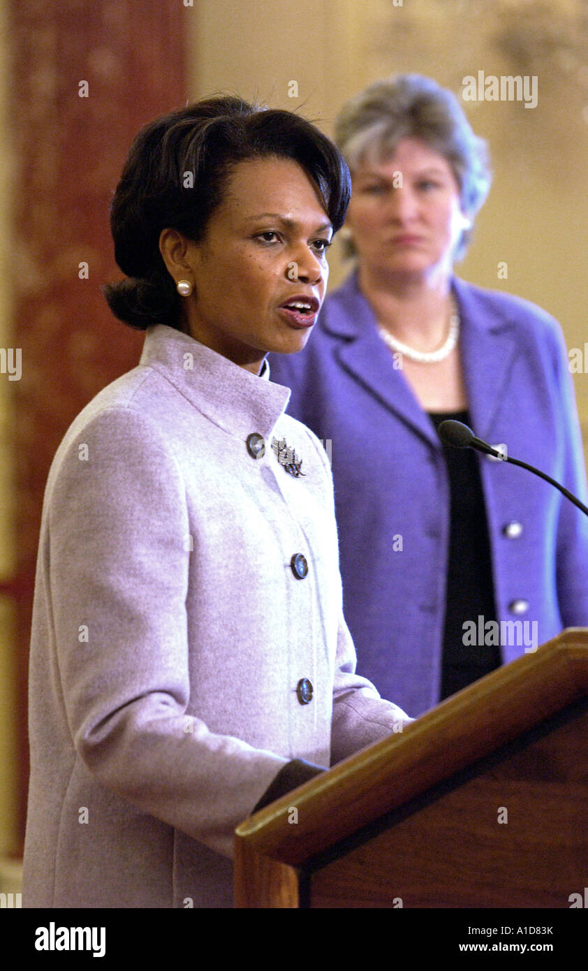 Secretary of State Condoleezza Rice speaks at a news conference at the ...