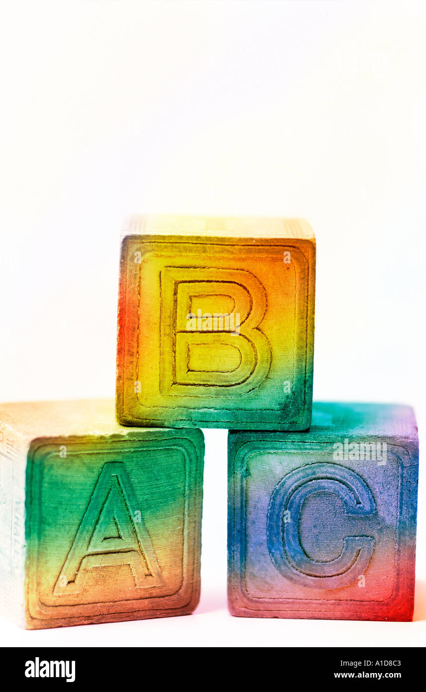 Colored abc blocks Stock Photo - Alamy