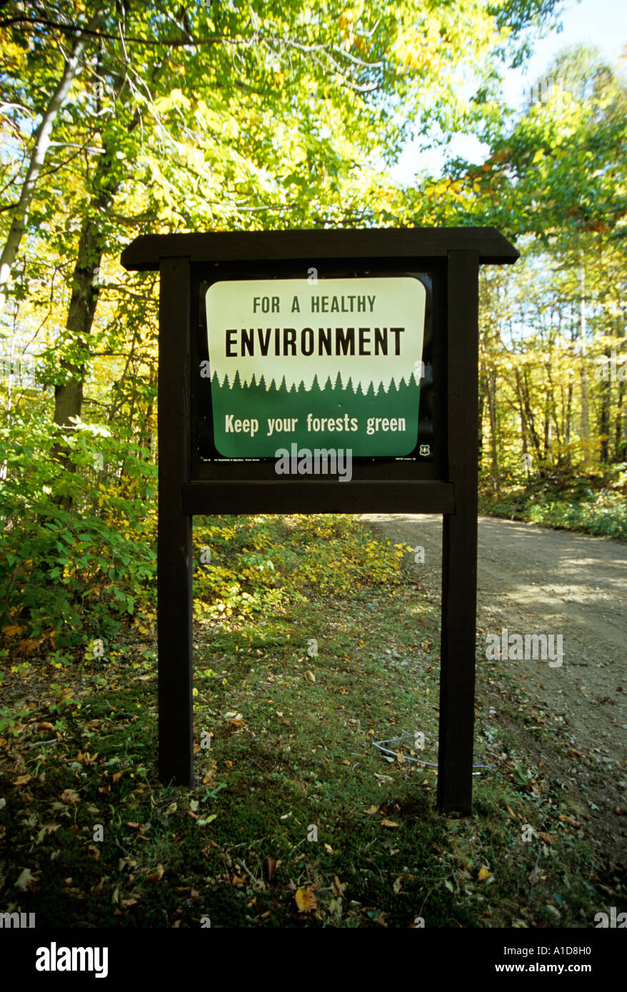 For a Healthy Environment Sign located in the White Mountain National ...