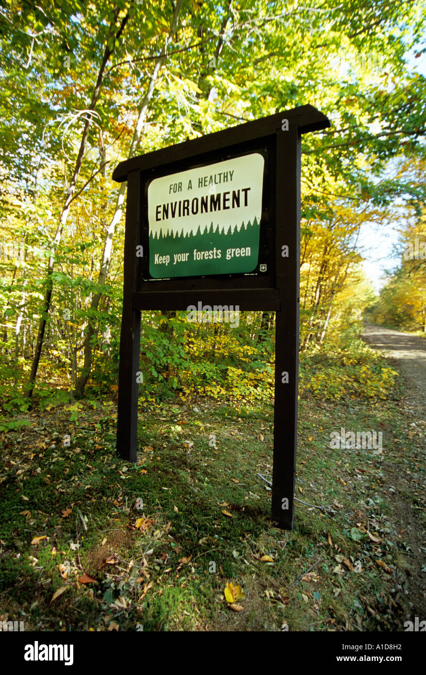 For a Healthy Environment Sign located in the White Mountain National ...