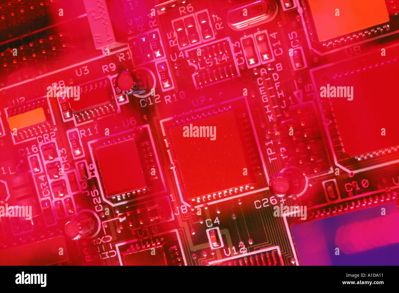 Printed Circuit and Components on computer hard diskdrive controller ...