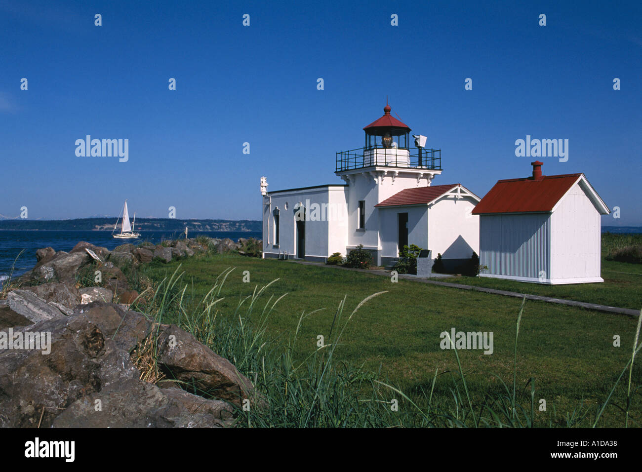 Point No Point lighthouse Washington State Strait of Juan de Fuca Stock ...