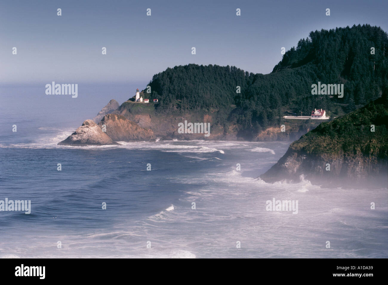 Pacific Ocean Heceta Head Lighthouse and Devil s Elbow Cove view from ...