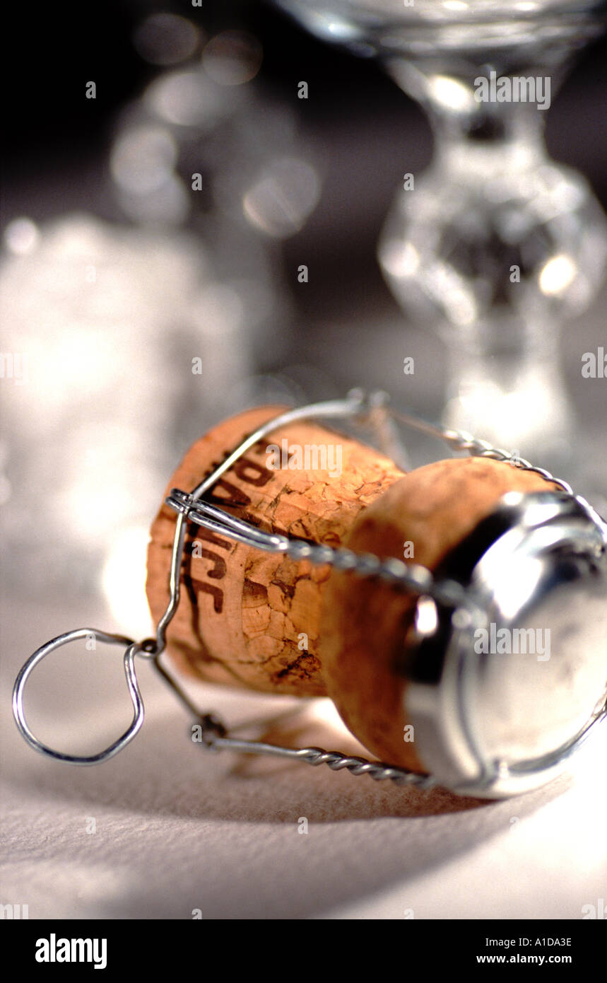 Champagne cork and wire Stock Photo - Alamy