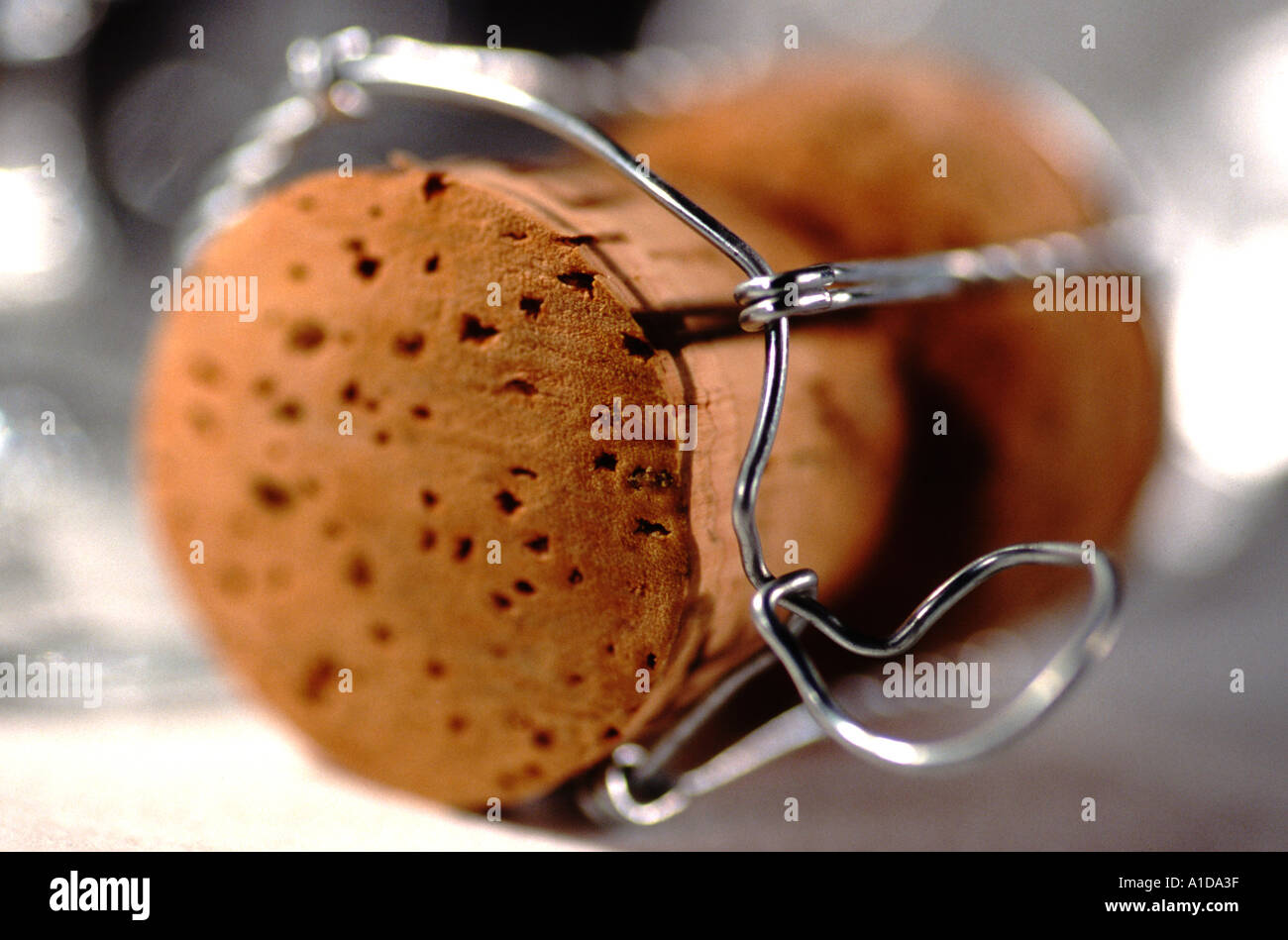 Champagne cork and wire Stock Photo - Alamy