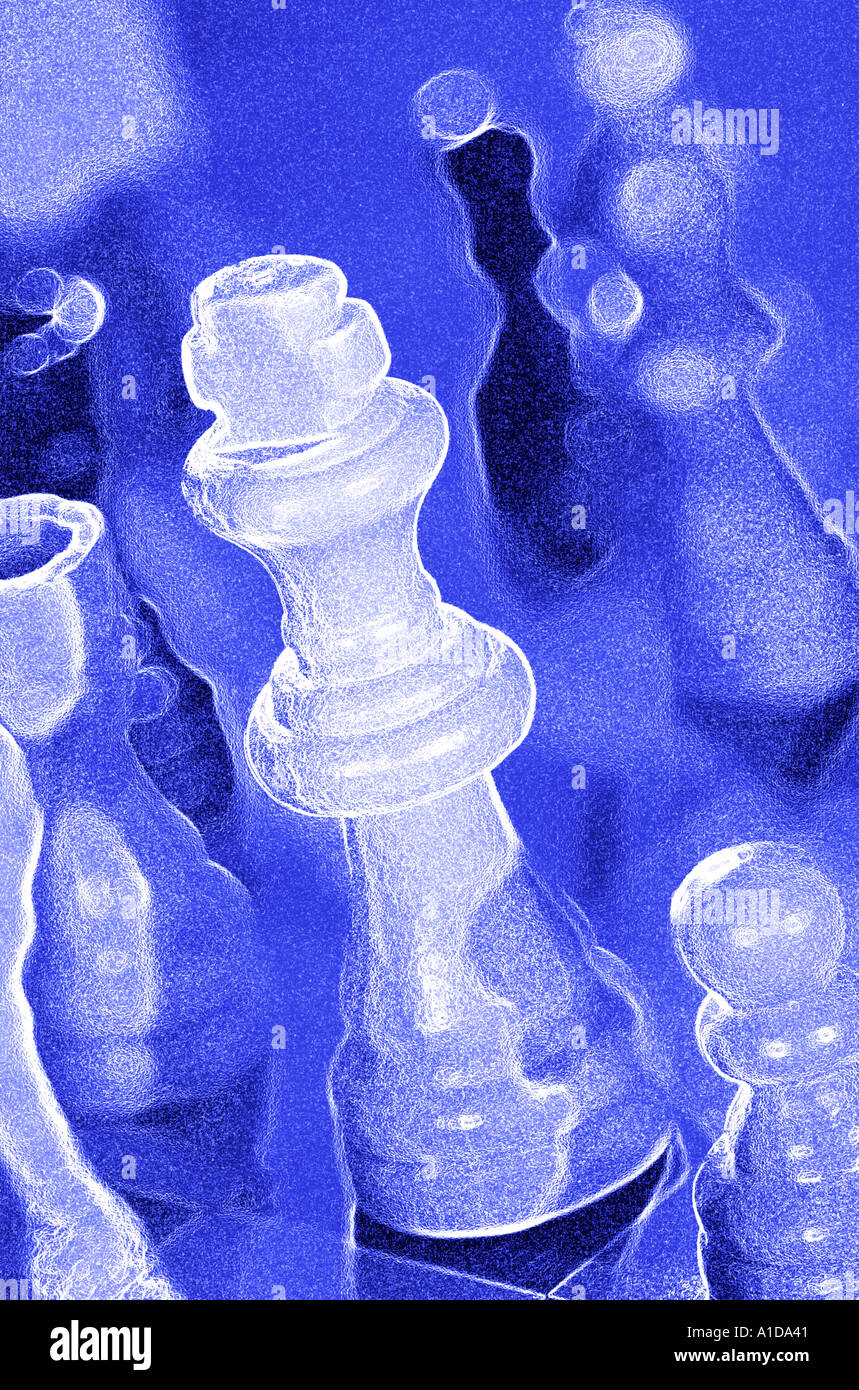Blue chess game Stock Photo - Alamy
