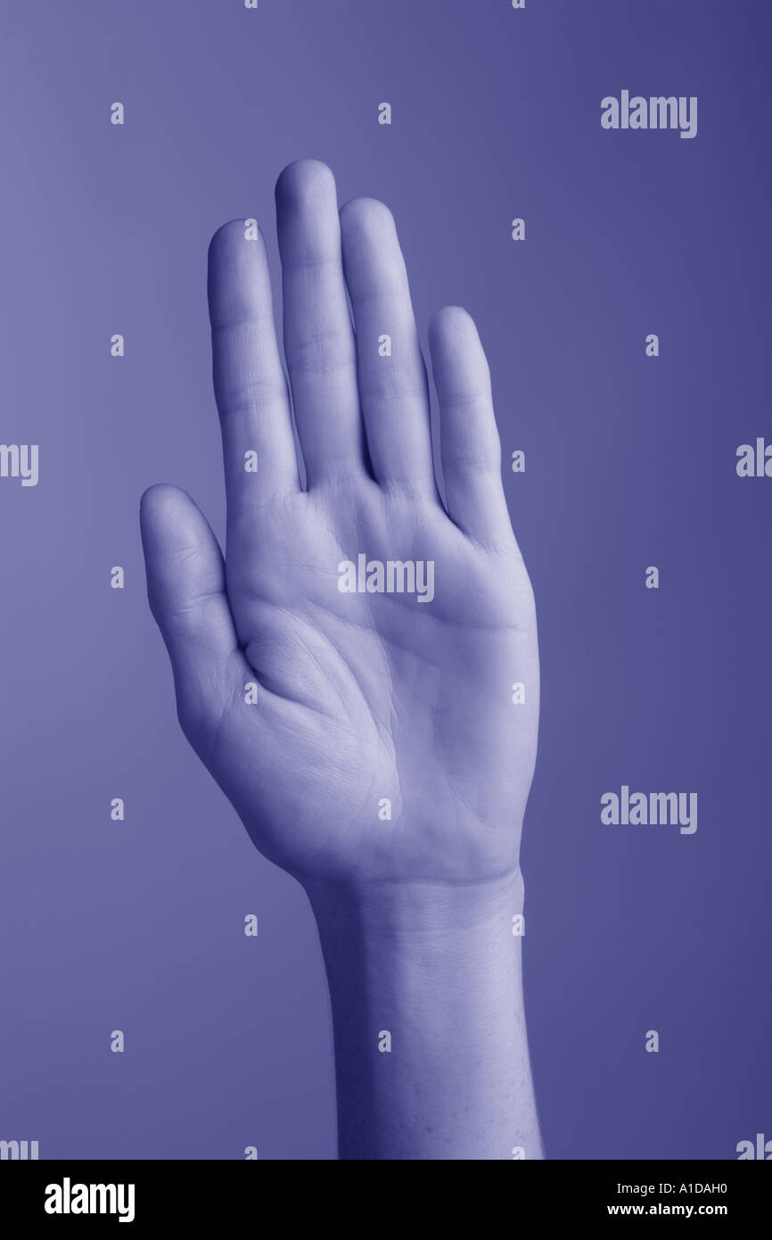 Hand held open and flat Stock Photo - Alamy