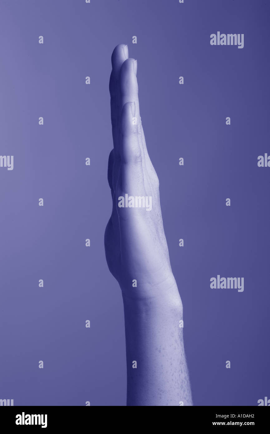 Hand held open and flat Stock Photo - Alamy