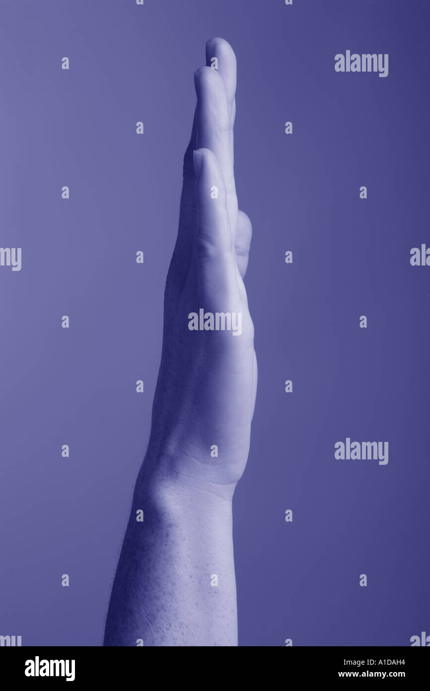 Hand held open and flat Stock Photo - Alamy