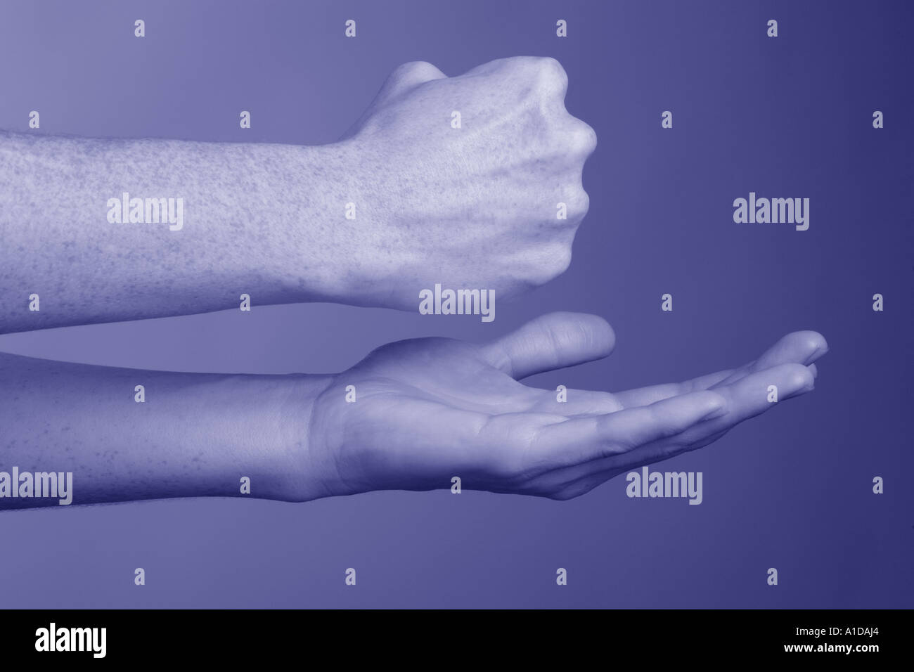 Fist hitting palm hi-res stock photography and images - Alamy