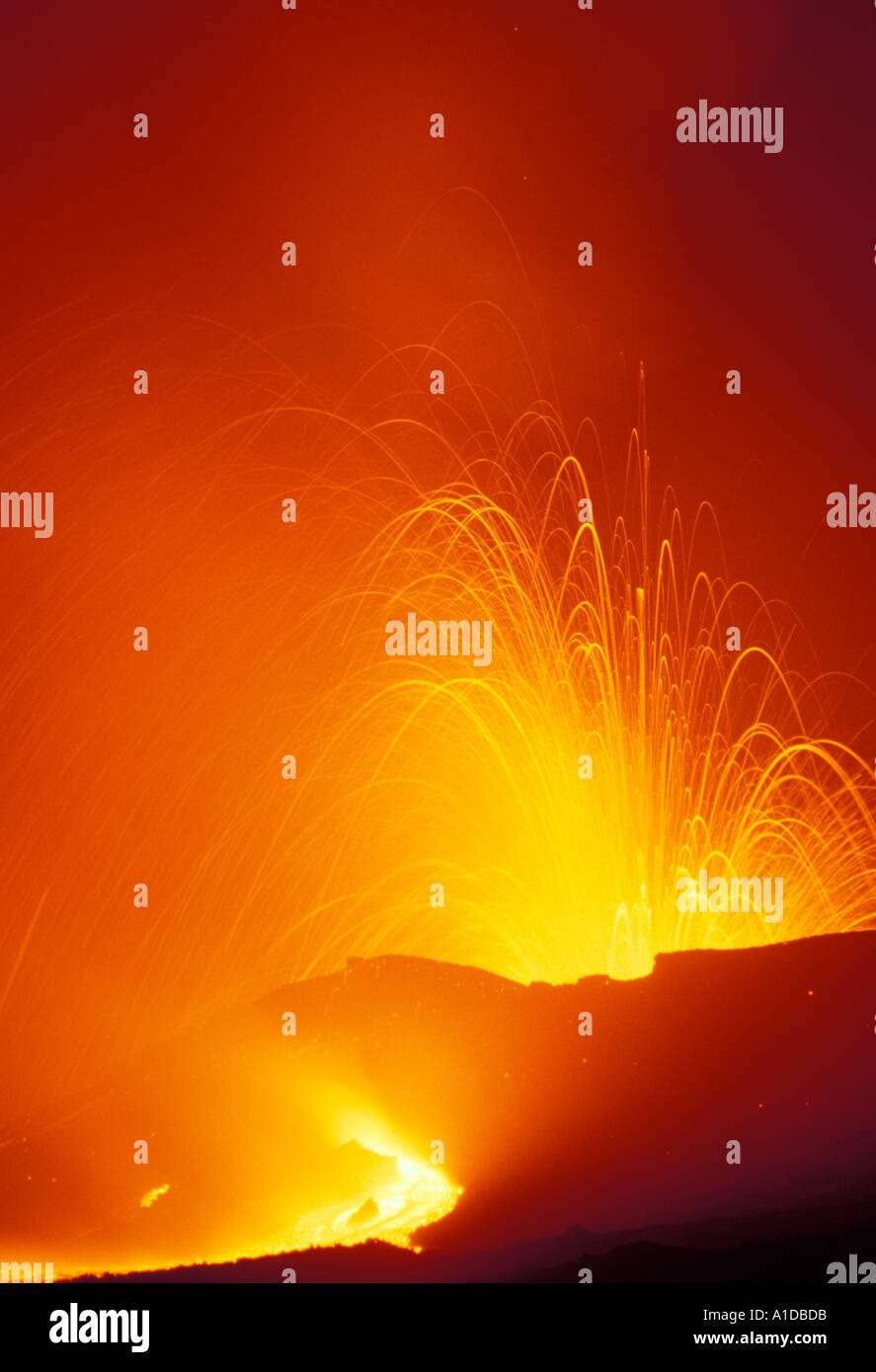 Eruption at Etna volcano Italy Sicily Stock Photo - Alamy