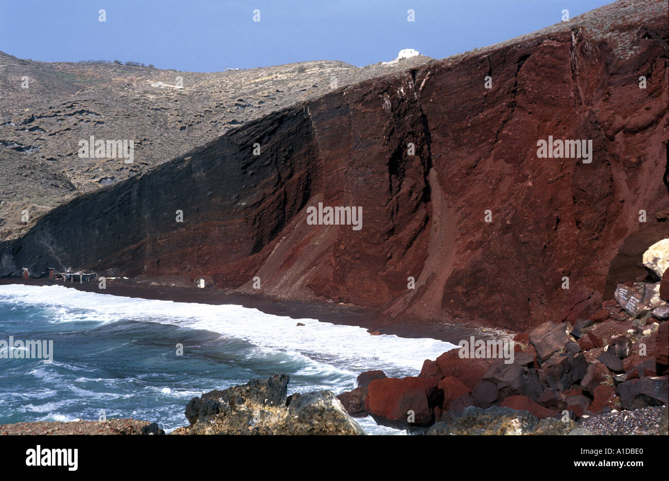 Red beach on Santorini Greece Stock Photo - Alamy