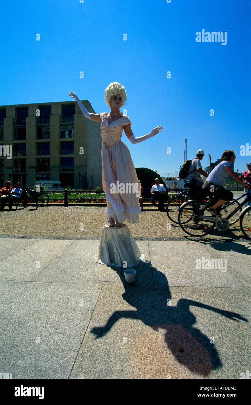 Street performer in Pariser Platz Berlin Germany Central Europe Stock ...