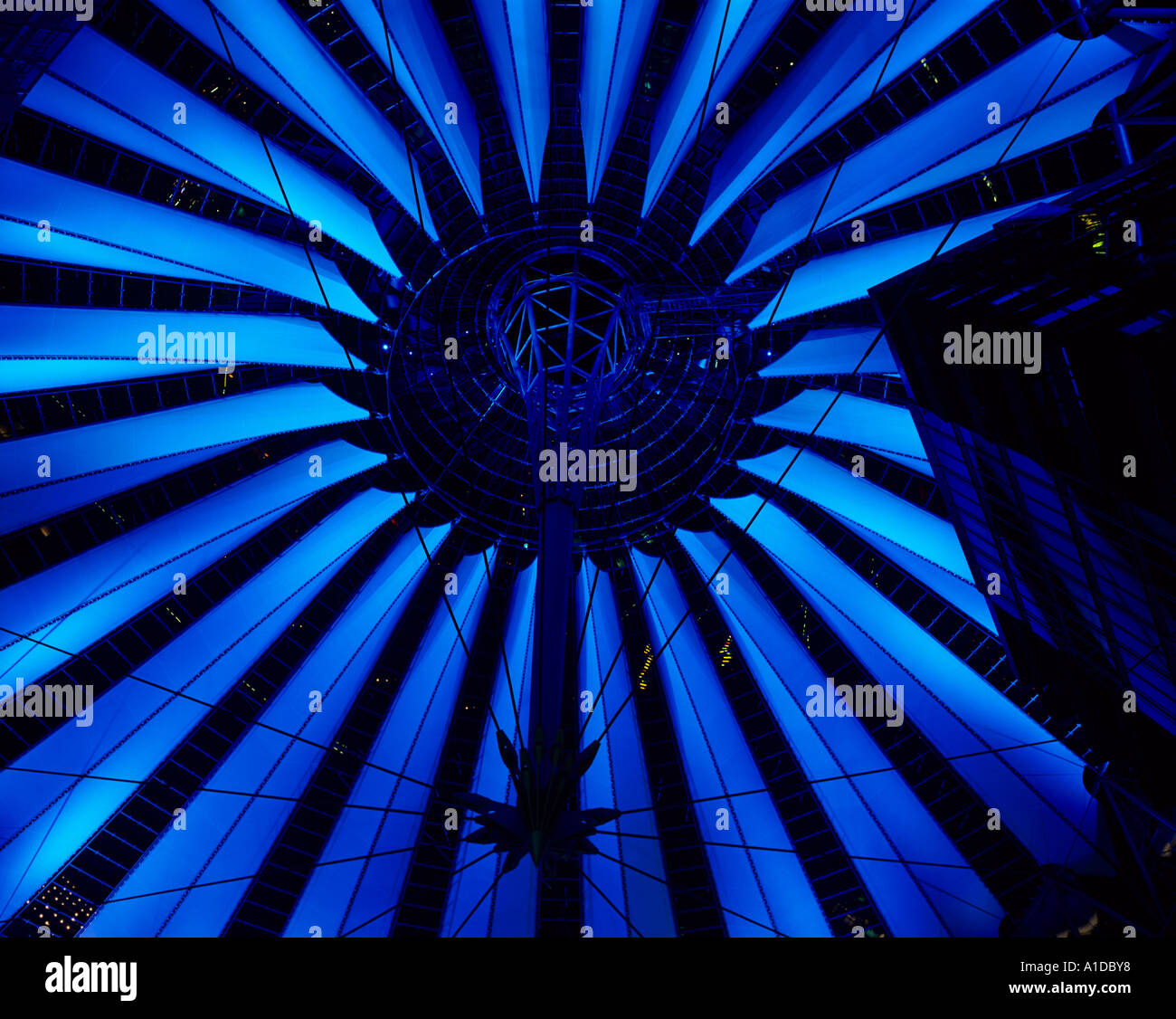View of the cupola structure at the Sony Center designed by Helmut Jahn ...