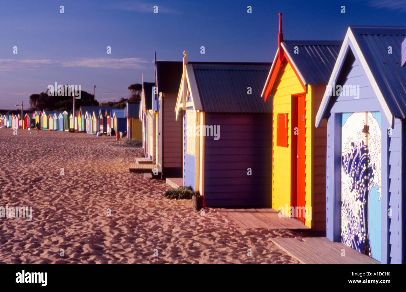 The iconic colourful beach huts on Brighton Beach, Melbourne, Australia ...