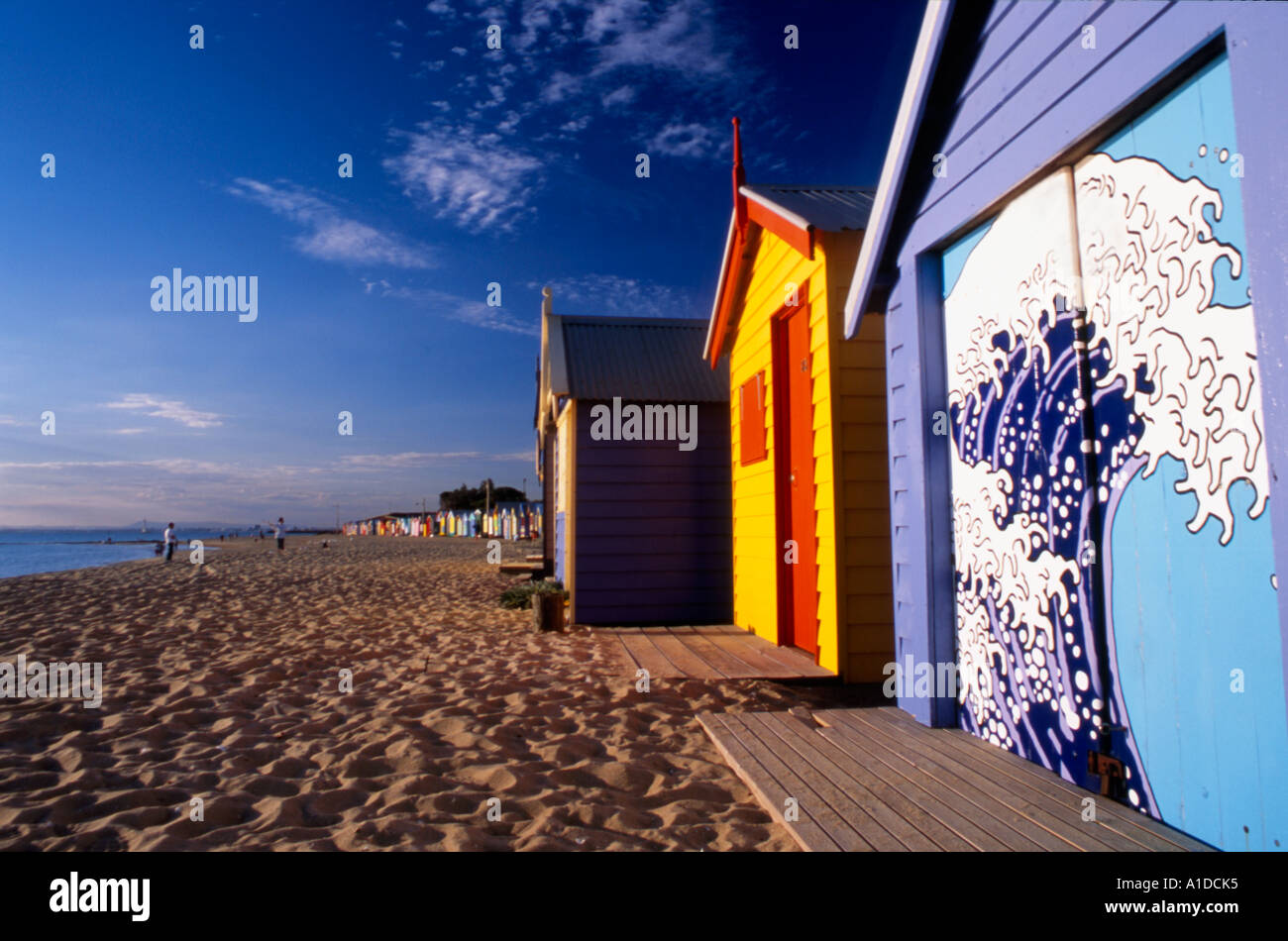 The iconic colourful beach huts on Brighton Beach, Melbourne Australia ...