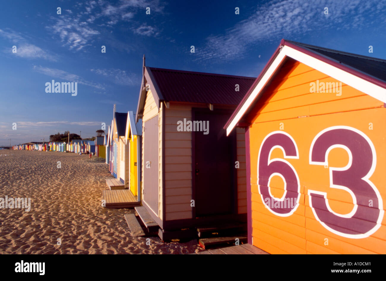 The iconic colourful beach huts on Brighton Beach, Melbourne, Australia ...