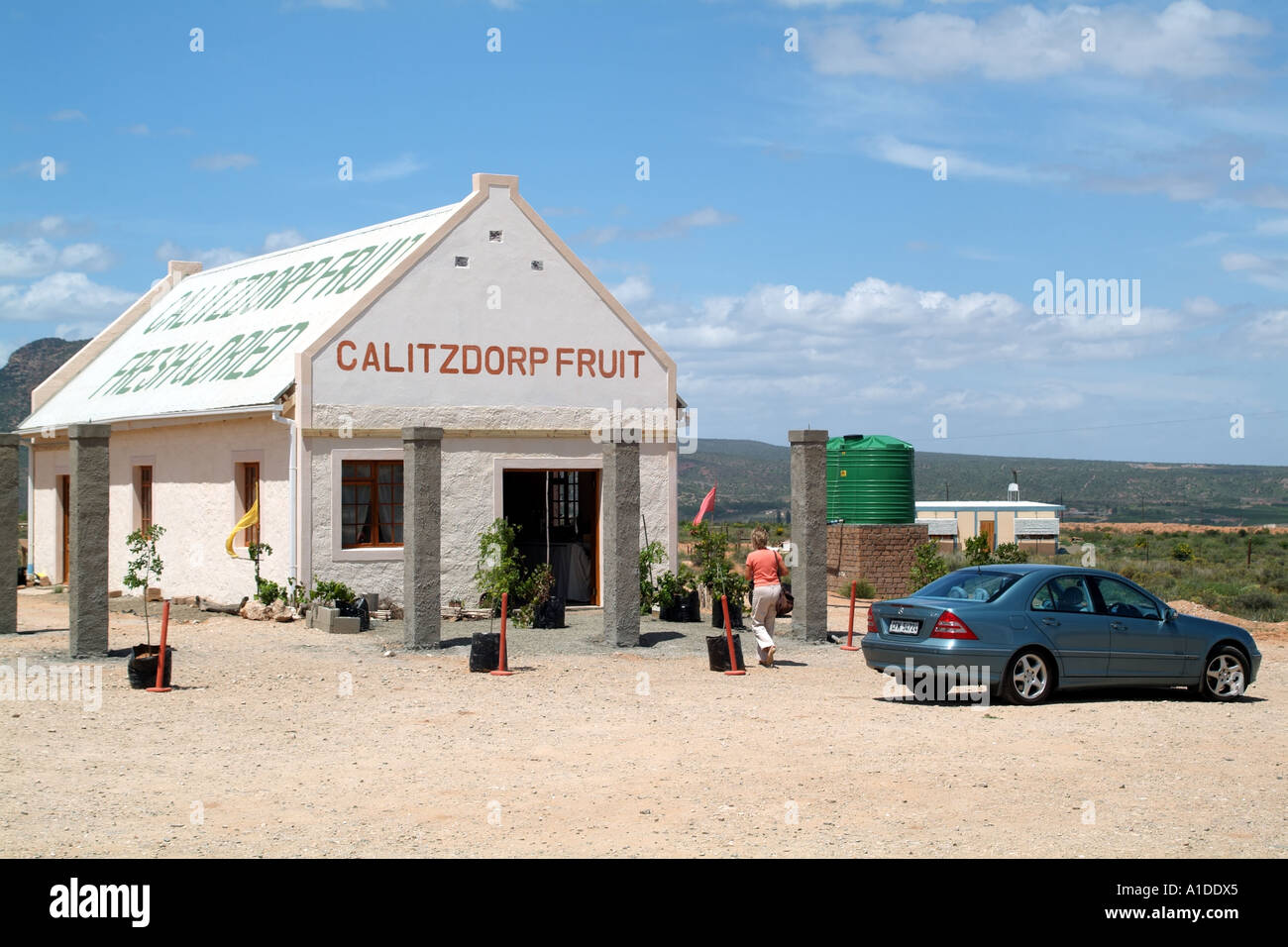 Farmstall selling dried fruits on the tourist Route R62 at Calitzdorp ...